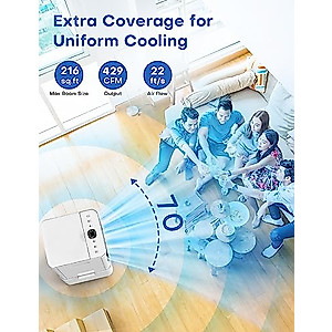 Evaporative Air Cooler, SKYICE 3-IN-1 Bladeless Cooling Fan,Portable Air Conditioner Wheels for JDAC69R