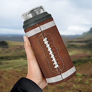 winorax Football Tumbler 4-in-1 Can Cooler Football Stainless Steel Insulated Tumblers Coffee Travel Mug Cup With Lid Gift Tumblers For Men Women Sports Gifts For Players Fan Coach Lovers