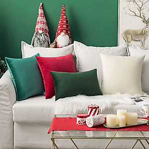 MIULEE Velvet Soft Soild Decorative Square Throw Pillow Cover Cushion Case for Spring Sofa Bedroom Car 12 x 20 Inch 30 x 50 Cm