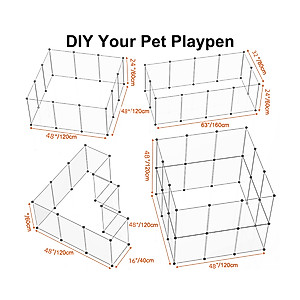 Pet Playpen,24 Inch Tall Puppy Playpen Portable Small Animals Playpen, Pet Fence Yard Fence for Puppy,Bunny,Guinea Pigs,Ferrets,Mice,Hamsters,Hedgehogs,Turtles