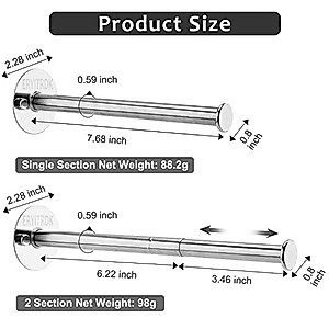 Retractable 2 Sections Clothes Hangers Storage Stacker Bath Towel Hangers Coats Handbags Hangers Multi-Use Organizers for Closet,Cloakroom, Balcony, Bathrooms,Laundry Room Easy to Install