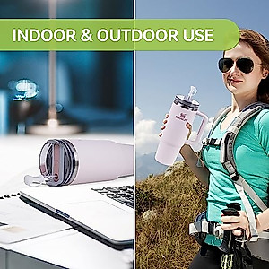 Hotanry 6pcs Spill Stopper Set for Stanley Quencher H2.0 40oz & 30oz Tumbler with Handle, Stanley Cup Accessories Including 2 Straw Cover Cap, 2 Square Spill Stopper, 2 Round Leak Proof Stopper