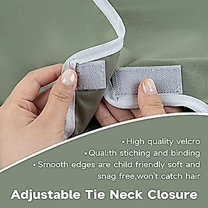 Paw Legend Long Sleeved Baby Bib - Waterproof Bib for Babies - Toddler bib (6-24 Months) with Pocket, Grey