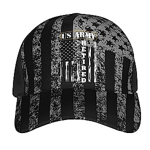 Tavos Army Retired American Flag Trucker Hat for Men - Baseball Snapback Cap Outdoors American Flag