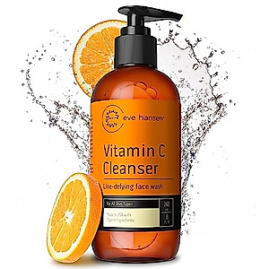 Vitamin C Cleanser Face Wash | HUGE 8 oz Anti Aging Facial Cleanser for Dark Circles, Age Spots and Fine Lines | Natural Gel Face Cleanser with Aloe Vera, Vitamin E & Rosehip