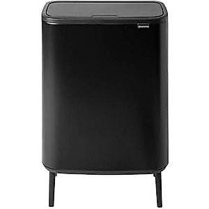 Brabantia Bo Touch Bin Hi - 2 x 30 Litre Inner Buckets (Matt Black) Waste/Recycling Kitchen Bin