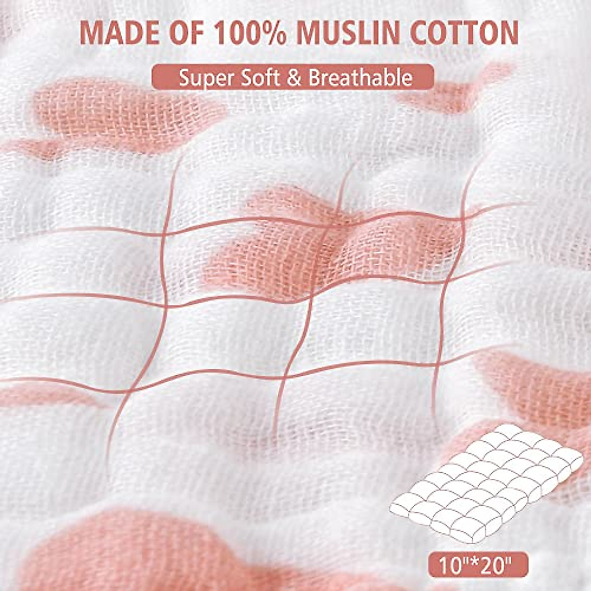 softan Baby Muslin Burp Cloths, 100% Cotton Baby Washcloths, 6-Layer, Super Absorbent Bath Towel or Burp Cloths for Baby Girl Boy, Great Gift for Newborn Baby, 10 x 20 inch, 4 Pack, Unicorn & Star