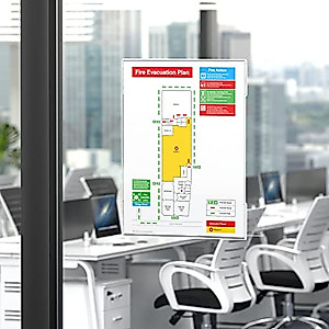 HIIMIEI 12 Pack Clear Acrylic Wall Mount 8.5x11 Sign Holder, Portrait Door Plexiglass Display Sign Holder Adhesive with 3M Tape, Plastic Photo Ads Frames Used in Office Hospital Hotel Store