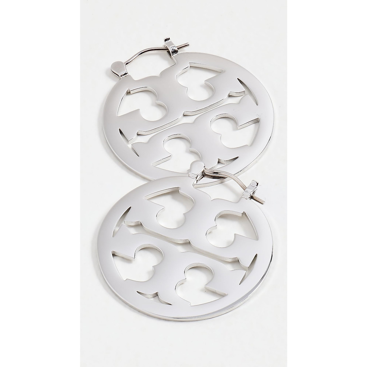 Tory Burch Women's Small Miller Hoop Earrings, Tory Silver, One Size