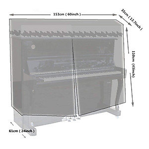Omabeta Full Upright Piano Cover Piano Protector Waterproof for Home Storage Room, Full Piano Cover Cloth for Universal Upright Vertical Piano Upright Piano