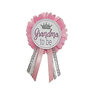 Grandma to Be Pin Royal Princess Pink Baby Shower It's a Girl Fairy Tale for Nona to wear, Pink & Silver, Baby Sprinkle