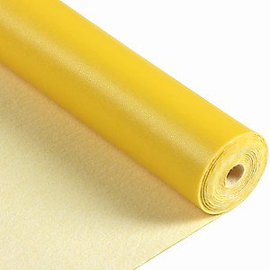Solid Color Yellow Faux Leather Roll 10"X53"(25cmX135cm),Smooth Faux Leather Material for Making Crafting,Making Handicrafts,Leather Earrings, Bows, DIY Sewing (Yellow)