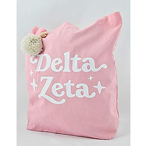 Sorority Shop Delta Zeta Retro Pom Pom Tote Bag