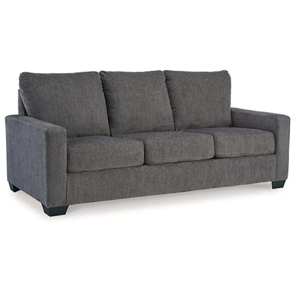 Signature Design by Ashley Rannis Casual 2-in-1 Sofa Sleeper with Folding Gel Memory Foam Mattress, Queen, Gray