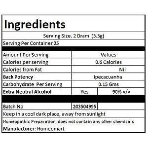 homeomart.com Ipecacuanha Homeopathy Pellst (Pills) in 30C Potency, Pack of 3