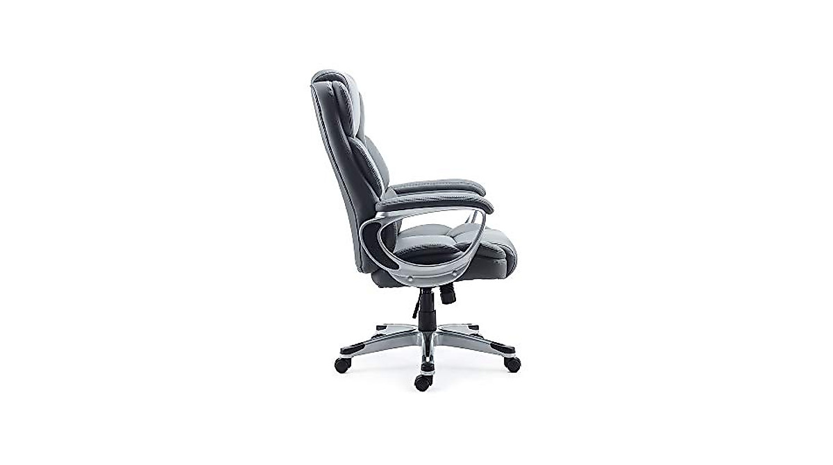 Staples Mcallum Gray Leather Manager Chair - Comfortable & Professional