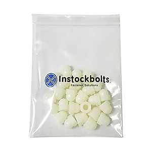 M12 Nylon Acorn Cap Nuts, White, 25Pcs-Pack
