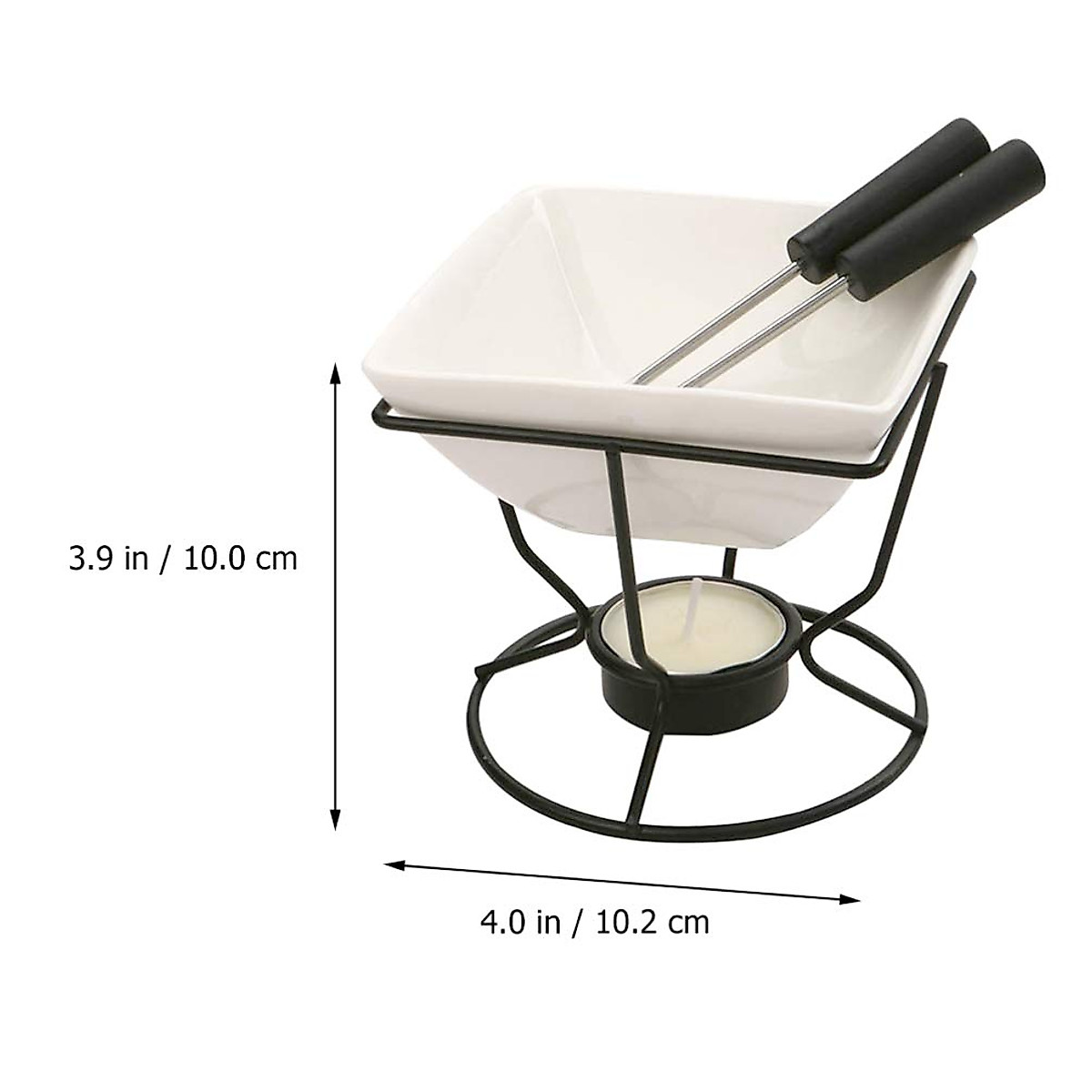 YARNOW 1 Set of Ceramic Butter Warmer Fondue Pot with Tealight Candle Chocolate Melt Pot Butter Cheese Melt Hot Pot for Cheese Chocolate