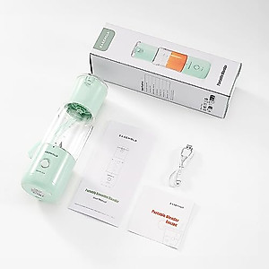 Personal Blender, Portable Blender for Shakes and Smoothies, Fresh Juice Mini Fast Blender with 6 Blades, Rechargable Single Blender BPA Free for Kitchen, Sport, Travel (Green)