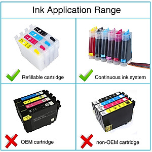 CoYlBod 6 Colors Sublimation Ink Refilled Bottles for Epson Artisan 1430 1400 835 L805 L800 837 710 810 700 725 730 Printers,Sublimation Ink 6 Colors Refill Ink kit for Refillable Cartridges CISS