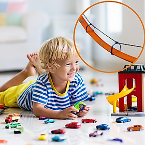 Suspension Bridge Kit Compatible with Hot Wheels Racetracks | 10 Bridge Supports, Rope, and Wall Connectors Included | Made in USA (Blue 1-Lane Kit)