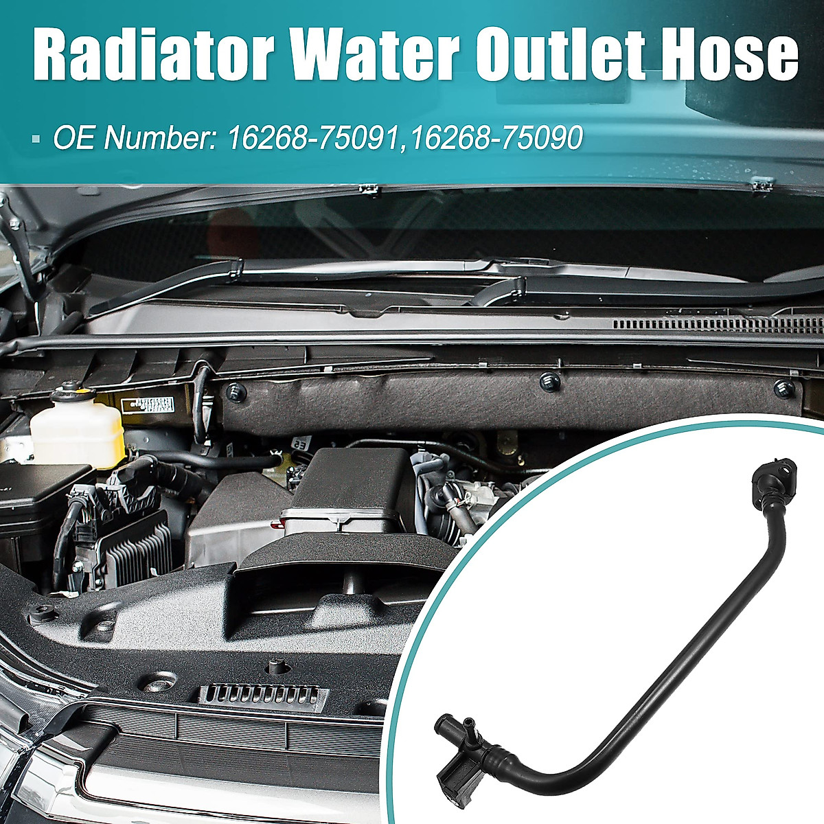 X AUTOHAUX Coolant Water Bypass Pipe for Toyota 4Runner 2010-2011 for Toyota Tacoma 2005-2011 Radiator Water Outlet Hose Replaces 16268-75091 16268-75090 16268-75110 16268-75111