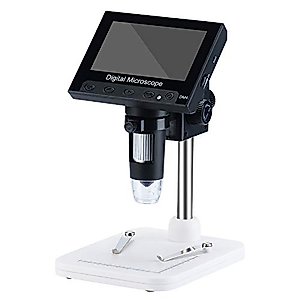 Coin Microscope,4.3" Coin Microscope, 4.3 Inch LCD Digital Microscope 1000x, Coin Magnifier with 8 Adjustable LED Lights, PC View, Windows Compatible, 32G TF Card Include (DM43)