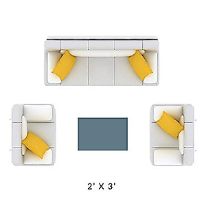 Ivory Modern 2x3 Entry Rug - Indoor Front Door Rug - Small Area Rug - Kitchen Rug - Bath Rug - Contemporary Carpet - Alfombras para Salas