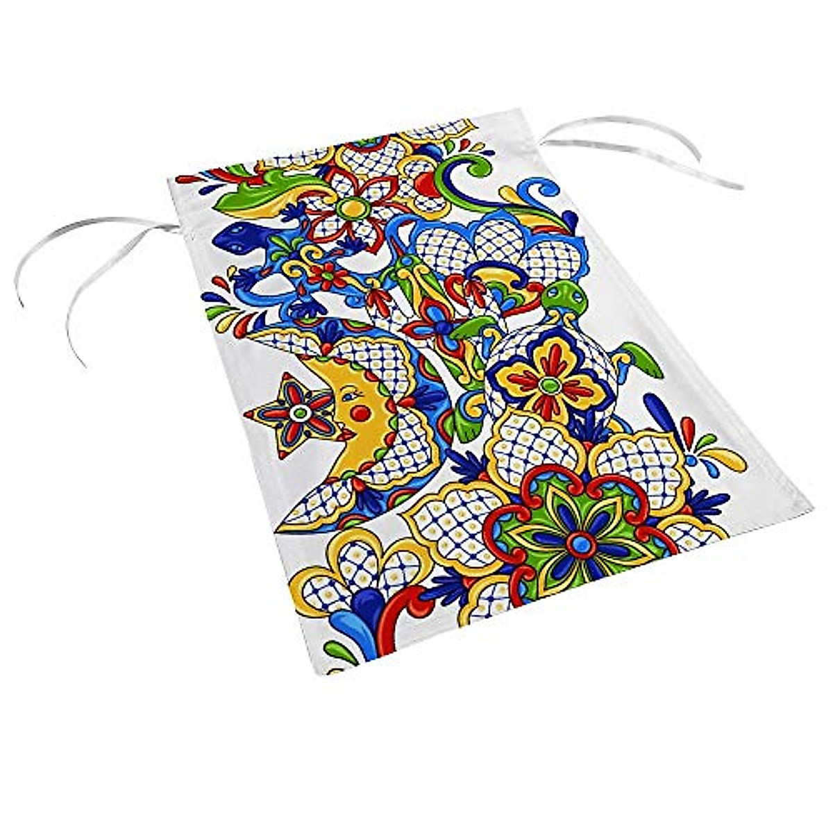 ZHIMI Mexican Traditional Talavera Pattern Moon Garden Flag Vertical Double Sided Yard Flag Polyester Banner Holidays Outdoor Decoration 12X18 inch