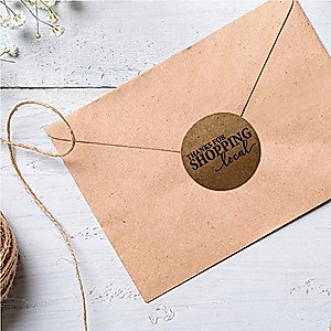 WANGFUFU 500pcs Kraft Paper Thanks for Shopping Local Stickers Round Seal Label Scrapbook - for Sealing, Decoration