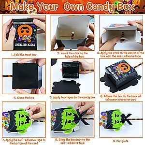 30 Pcs Halloween Treat Bags Boxes, Trick or Treat Halloween Candy Bags for Small Party Favors Toys Halloween Goodie Bags Bulk for Kids Classroom Prizes Treats Basket Stuffers Halloween Party Supplies