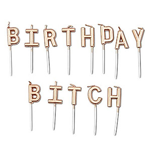Birthday B Birthday Cake Candles with Holders (37 Pack)