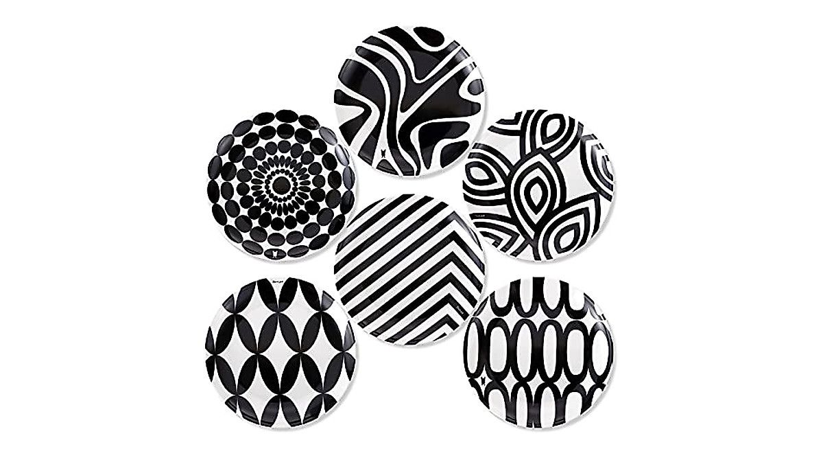 French Bull Assorted Plates - 6-Piece Stylish Melamine Dinnerware Set