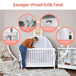 Crib Tent by Pro Baby Safety - Crib Topper Net with Viewing Window – See Through Soft Silky Mesh - Zippered Safety Top for Mosquito Bites and Falling Protection for Infant