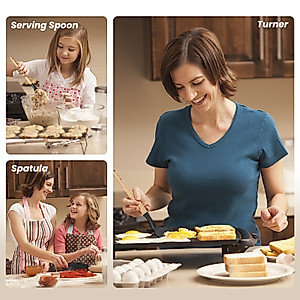 23 PCS Kitchen Utensils Set, Kikcoin Wood Handle Silicone Cooking Utensils Set with Holder, Spatulas Silicone Heat Resistant Cooking Gadgets for Nonstick Cookware, Black