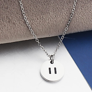 kaisinse Pause Necklace Yoga Jewelry Zen Necklace Gift for Yoga Lovers Wanderlust Necklace Meditaiton Gift for Women with Message Card (Silver)