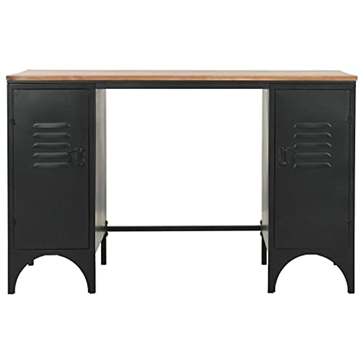 YUHI-HQYD Double Pedestal Desk,Secretary Desk,Studio Desk,Home Office Desks,with 2 Large Cabinets,Easy to Assemble,for Office or Home Study,Solid Firwood and Steel 47.2"x19.6"x29.9"