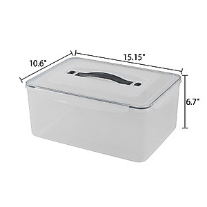 Yuright 4 Packs Airtight Food Storage Container, Clear Latching Storage Bin
