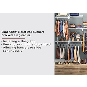 ClosetMaid 5629 Support for SuperSlide Hanging Bar, White 10 Pack
