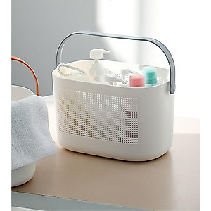 kamuavni Cleaning Supple Caddy,Plastic Shower Caddy Tote,Portable Caddy Small, Dorm Bathroom Shower Tote, Mesh Shower Caddy for College, Dorm, Bathroom, Garden, Cleaning Supplies, Gray