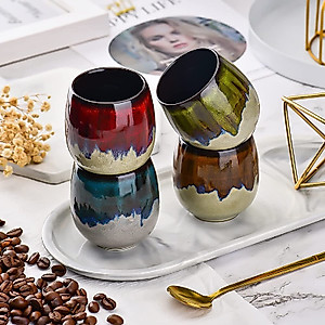 Tolatr Ceramic Kiln Espresso Cups Set - Unique 3oz Design