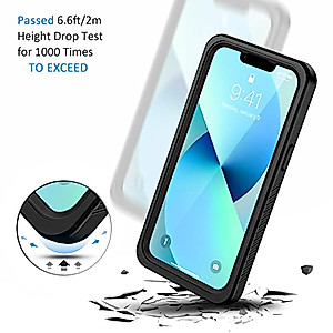Lanhiem for iPhone 13 Mini Case, IP68 Waterproof Dustproof Shockproof Cases with Built-in Screen Protector, Full Body Sealed Protective Front and Back Cover for iPhone 13 Mini, 5.4 inch (Black)