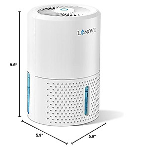 Dehumidifiers for Home - 34ounce Dehumidifier for Bedroom 2600 Cubic Feet (280 squarefoot) Quiet, Small Portable Dehumidifier for Closet Bathroom RV