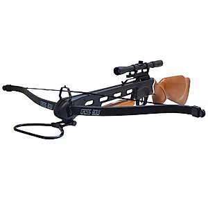 Cobra Bows 150 Lbs Wood Crossbow with Scope and Pack of Metal Arrows