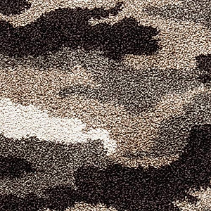 SAFAVIEH Florida Shag Collection 2'3" x 9' Beige / Multi SG453 Camouflage Non-Shedding Living Room Bedroom Dining Room Entryway Plush 1.2-inch Thick Runner Rug