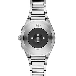Fossil Men's 42mm Everett Stainless Steel Hybrid HR Smart Watch, Color: Silver (Model: FTW7053)