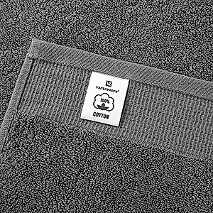 VANZAVANZU 3 Pack Hand Towels for Bathroom Premium Hand Towels Set (13×29 in) Ultra Soft and Highly Absorbent Bathroom Hand Towels Upgraded (Dark Grey)