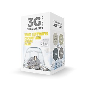 AK Acrylics 3Gen Aircraft Set AK11722 WWII Luftwaffe Cockpit & Interior Colors Set 3G (4x17ml)