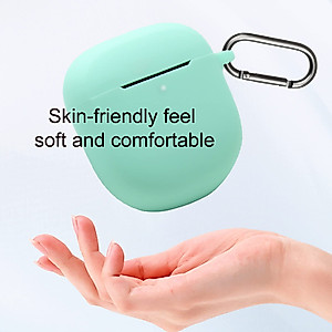 Carring Case for Bose QuietComfort Earbuds II (2022 Hybrid Active Noise Cancelling Earbuds,Premium Soft Skin Cover Shock-Absorbing, Protective Case with 2 Keychain Sky Blue