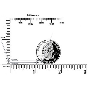 DAOCHONG Arrow Necklace S925 Sterling Silver Classic Love Polished Sideways Arrow Necklace (Necklace A)